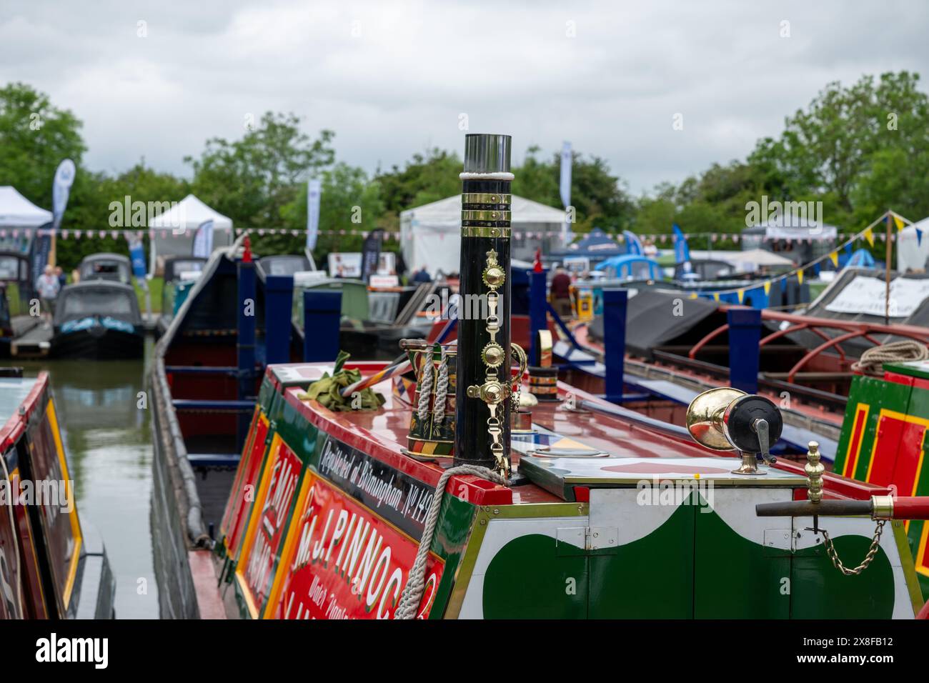 Historic narrowboats on show at the Crick Boat Show in Northamptonshire ...