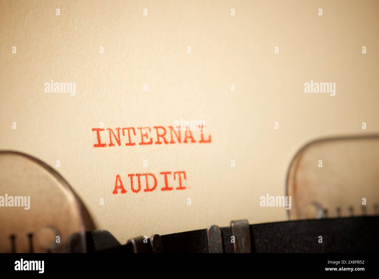 Internal audit text written with a typewriter Stock Photo - Alamy