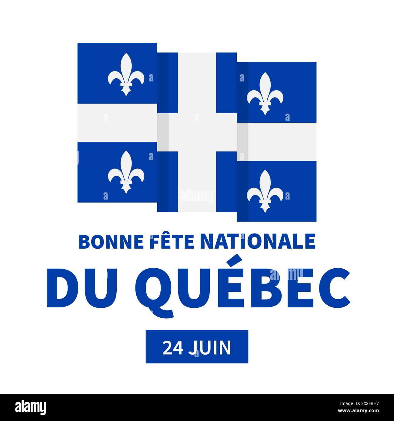 Happy Quebec Day typography poster in French. Canadian National holiday ...