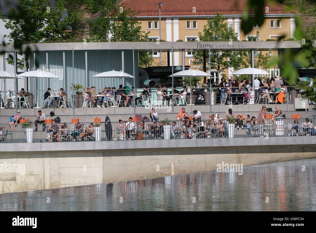 The Fiume summer bar in Kempten Stock Photo - Alamy