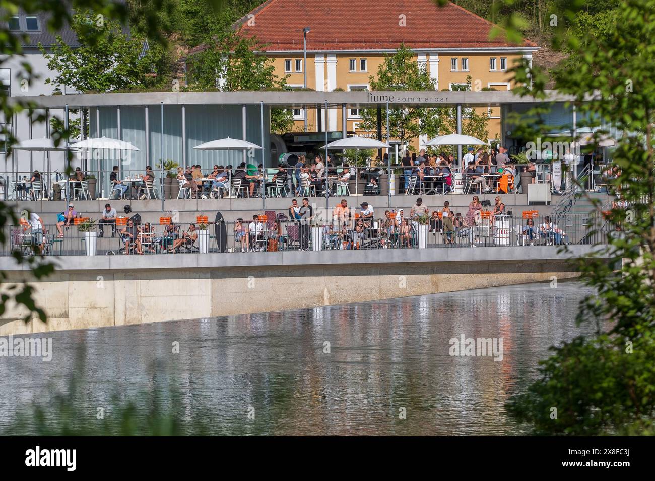 The Fiume summer bar in Kempten Stock Photo - Alamy