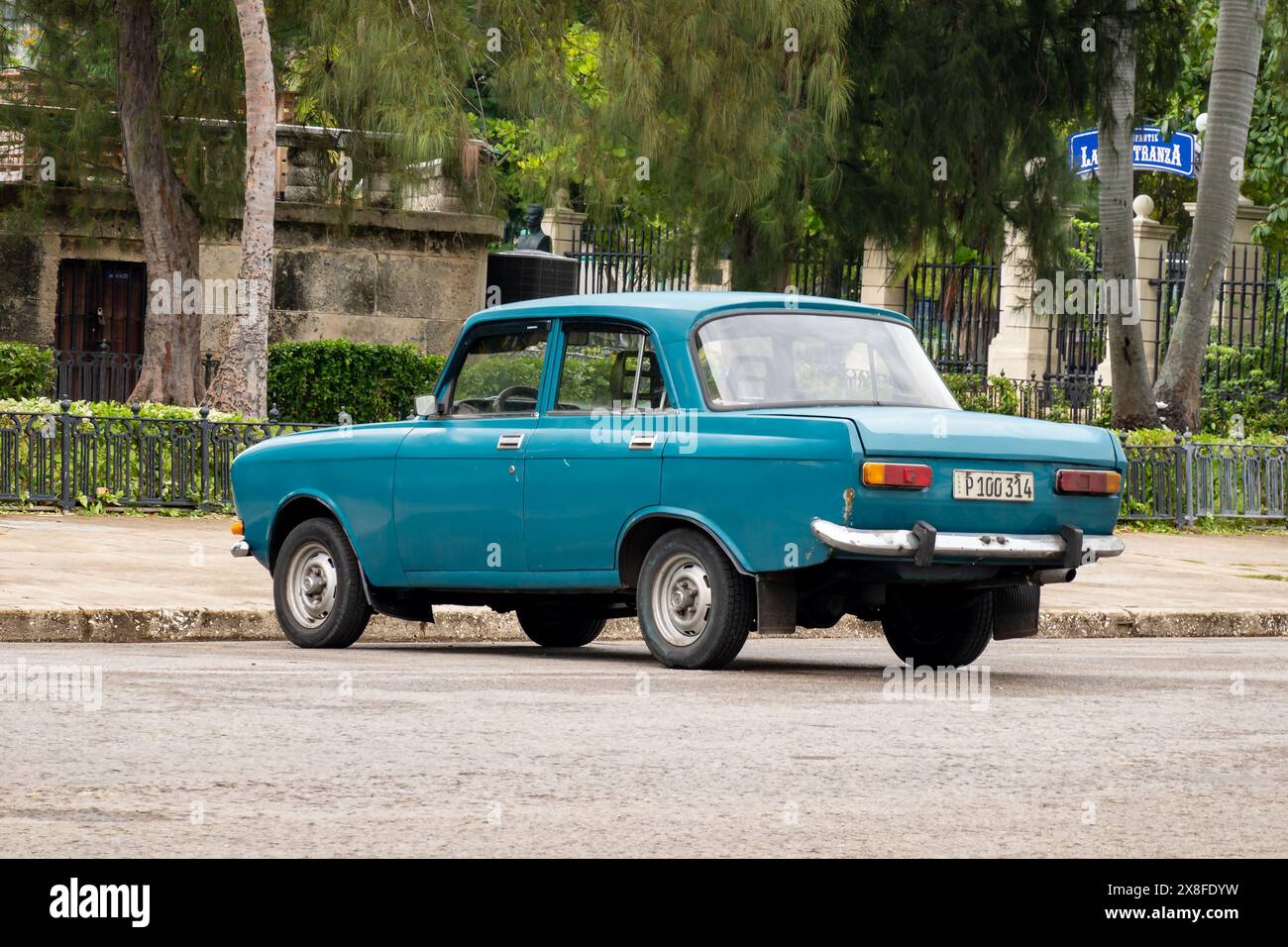 HAVANA, CUBA - AUGUST 28, 2023: Rear view of Moskvitch 2140 (1500 ...