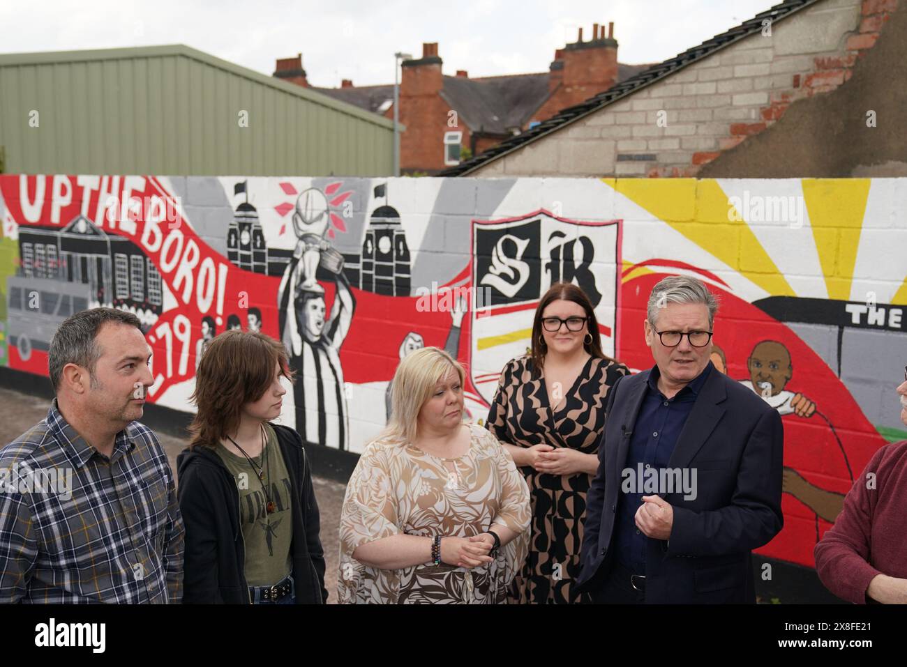 Labour Party leader Sir Keir Starmer (right) stands with Labour's ...