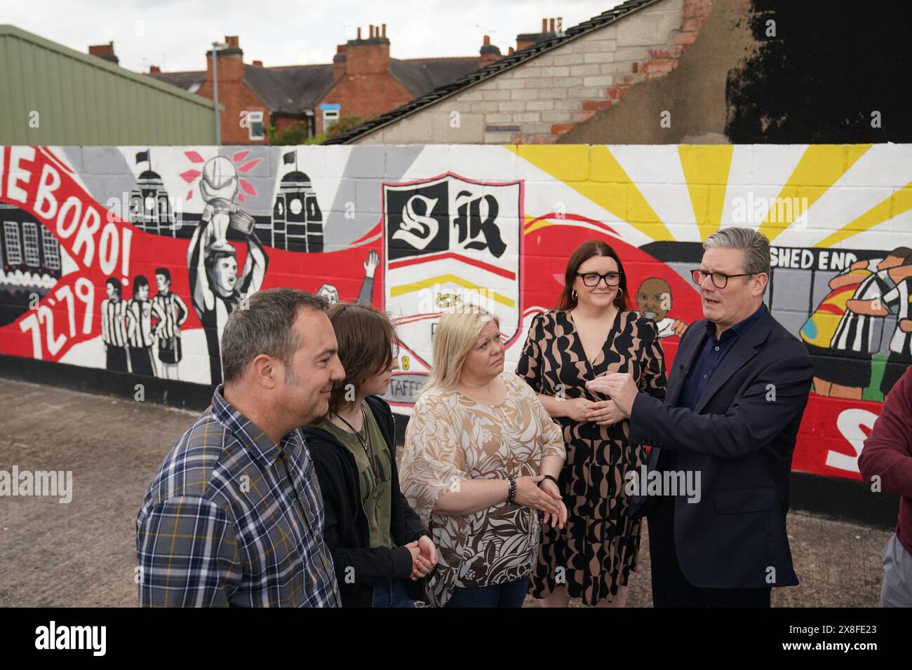 Labour Party leader Sir Keir Starmer (right) stands with Labour's ...