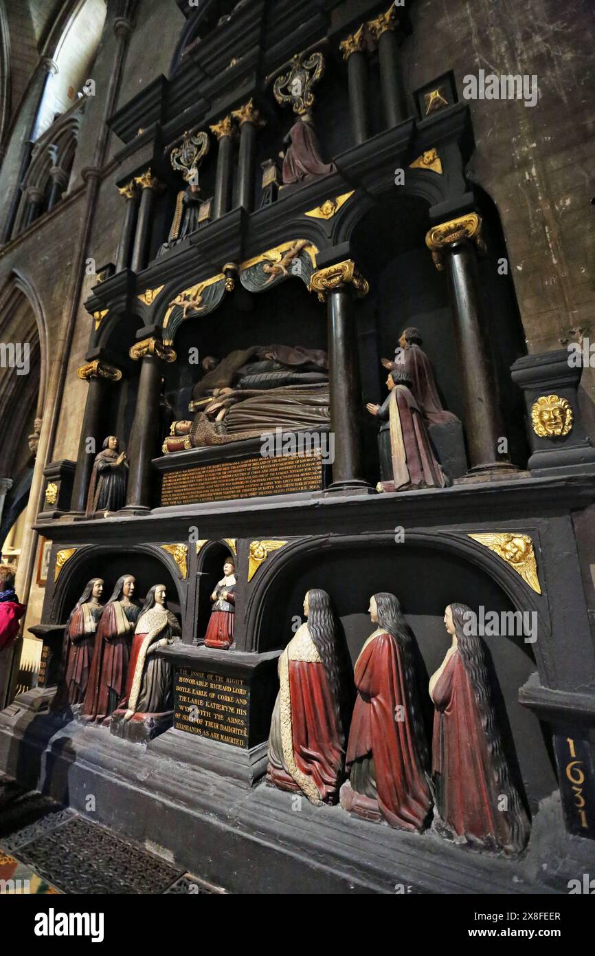 The Boyle monument inside St Patrick's Cathedral, Dublin Stock Photo ...