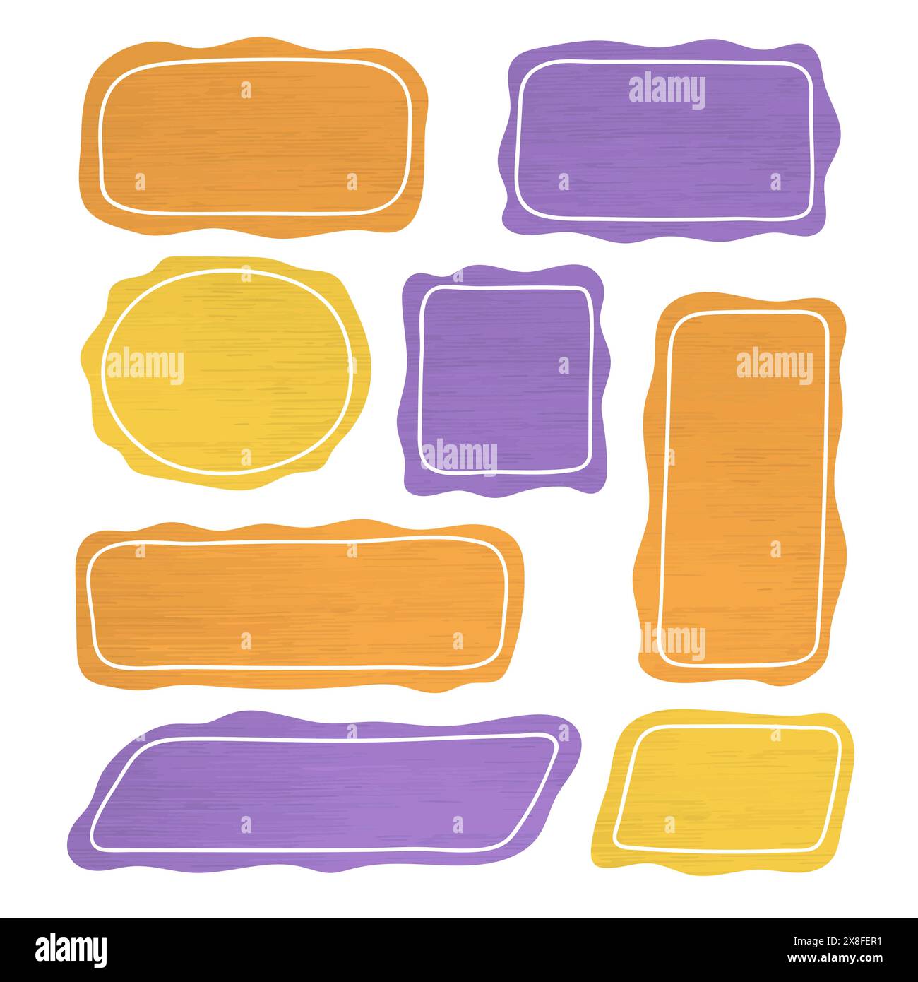 Set of hand drawn frames. Hand drawn text box collection. Doodle ...