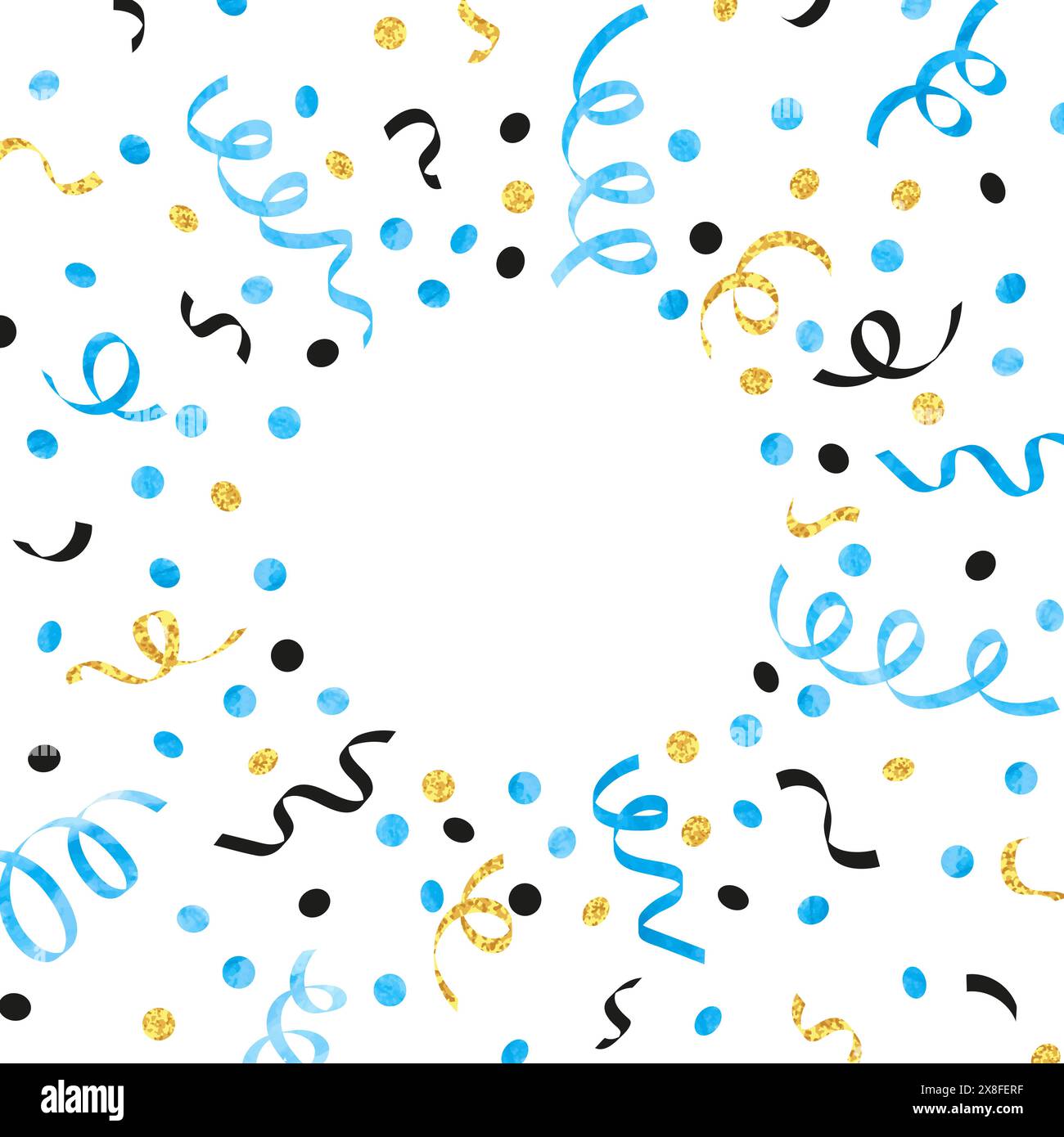 Abstract celebration background with confetti and serpentine ribbons ...