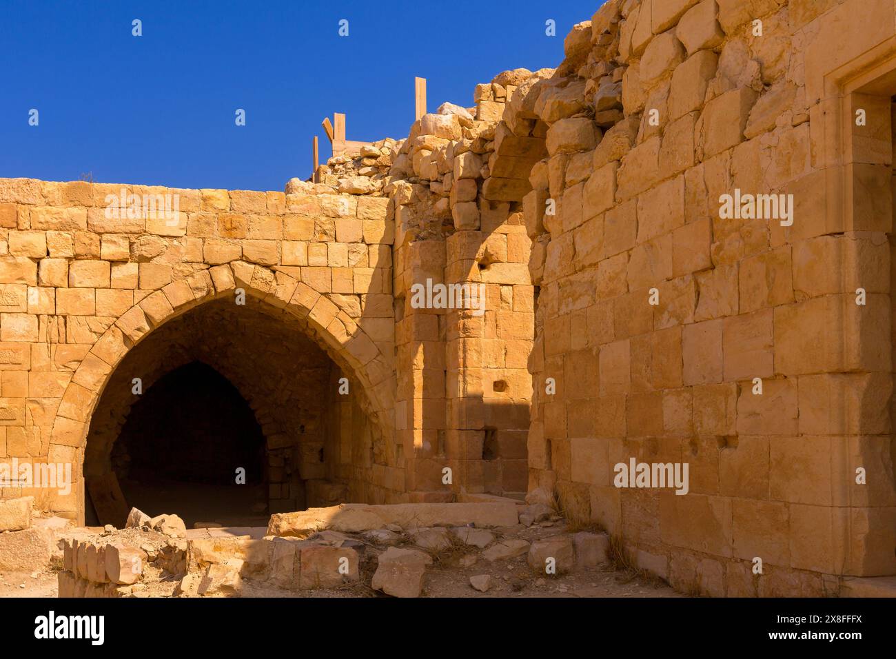 Ruins of crusaders castle Montreal, Shoubak, Shobak or Shawbak in ...