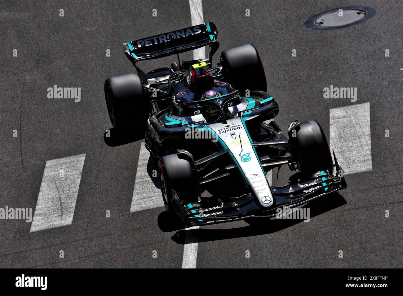 Monte Carlo, Monaco. 25th May, 2024. Lewis Hamilton (GBR) Mercedes AMG ...