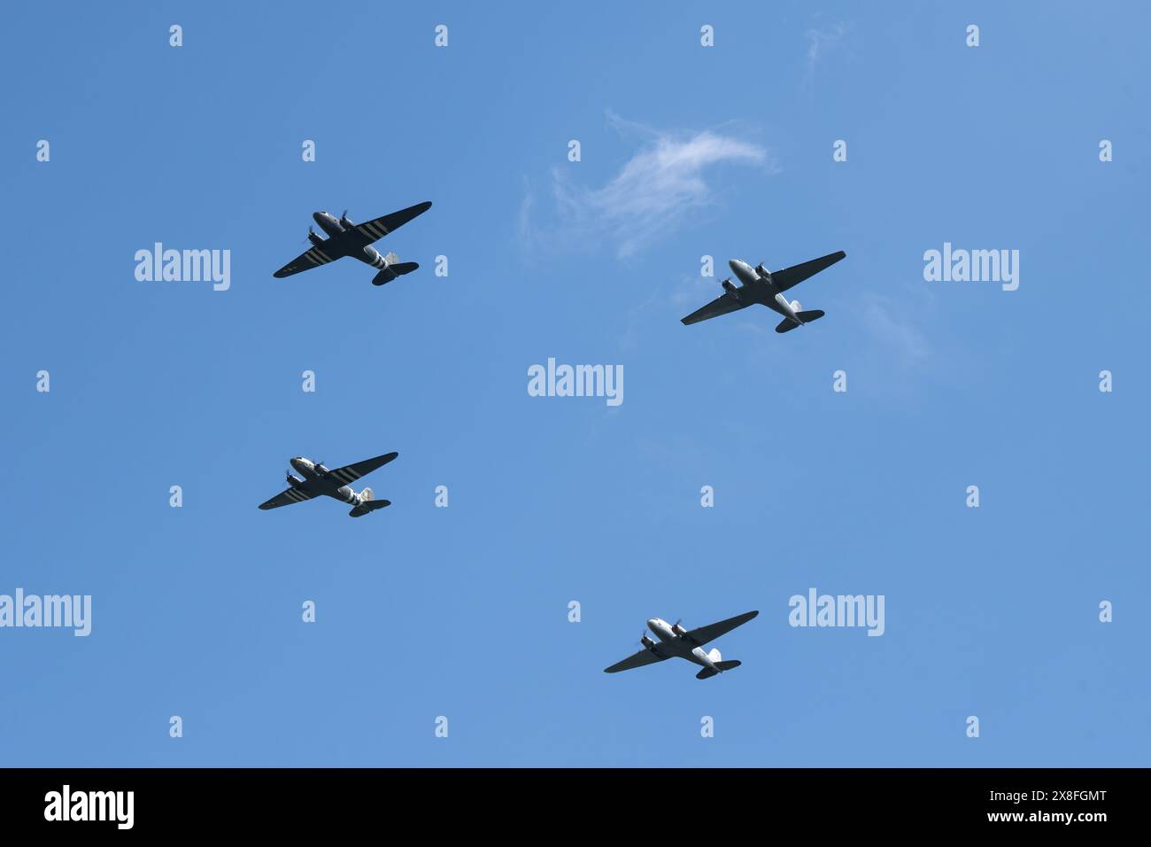 The D-Day Squadron arrive into Old Warden Airfield (Shuttleworth ...