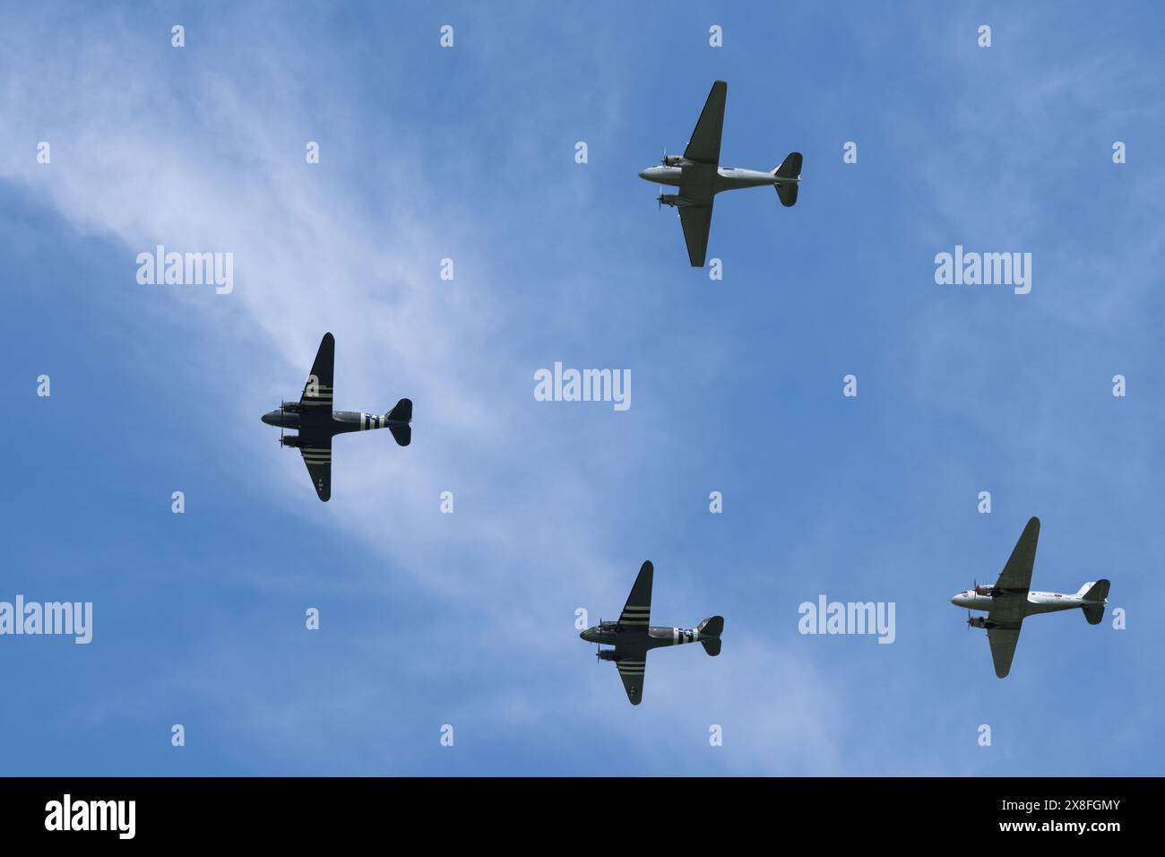 The D-Day Squadron arrive into Old Warden Airfield (Shuttleworth ...
