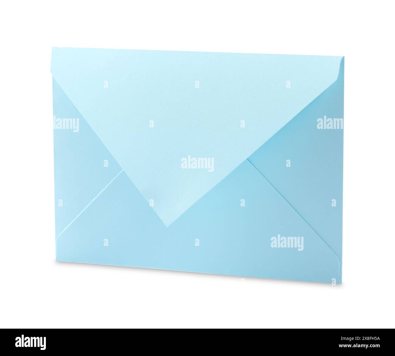 Light blue letter envelope on white background Stock Photo - Alamy