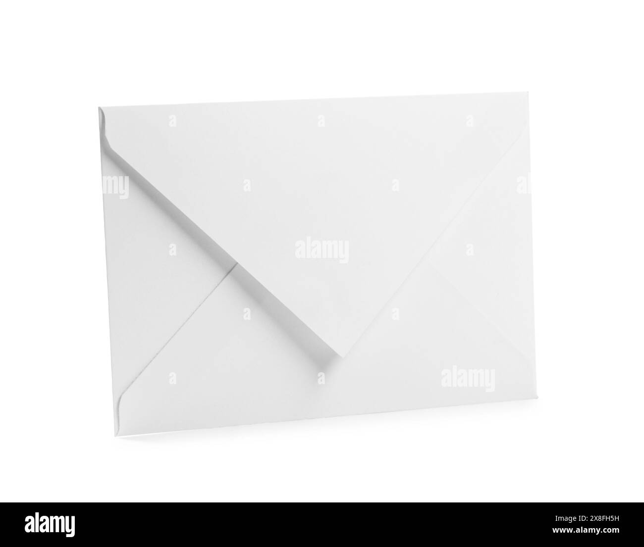 One closed letter envelope on white background Stock Photo - Alamy