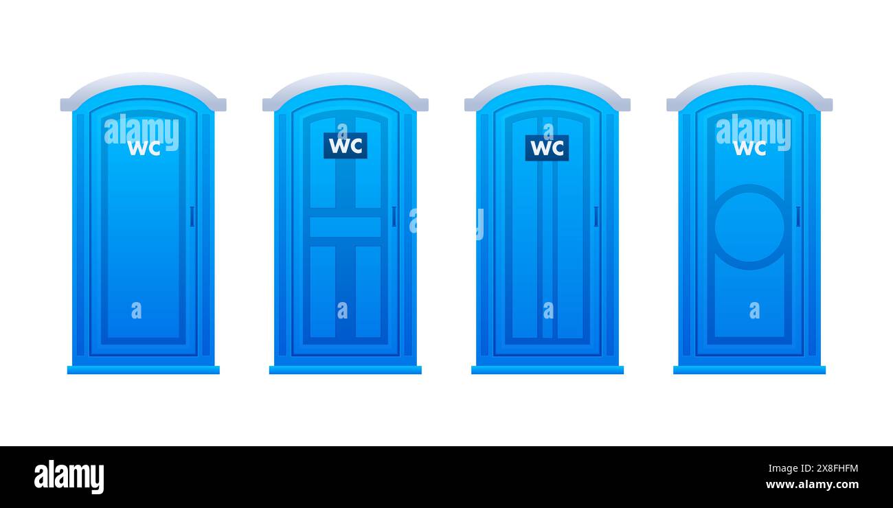 Public bio toilet. Mobile portable plastic toilet used in public places ...