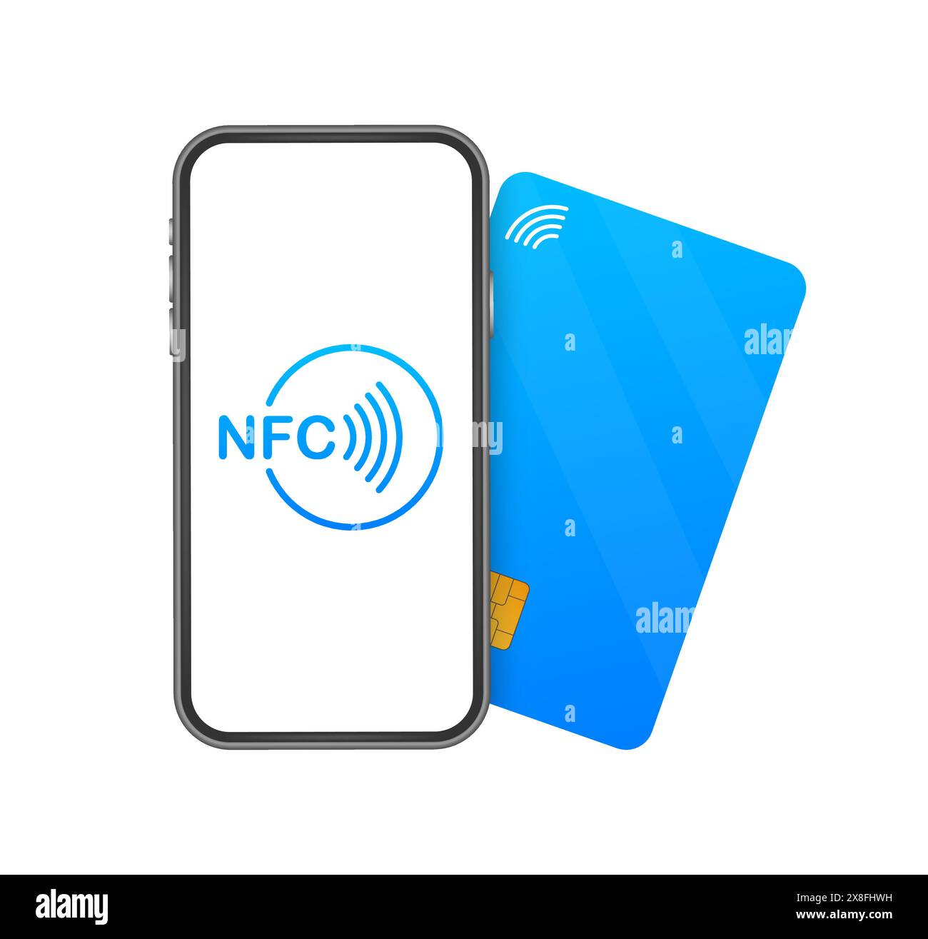 NFC technology. Contactless wireless pay sign logo. Vector stock ...
