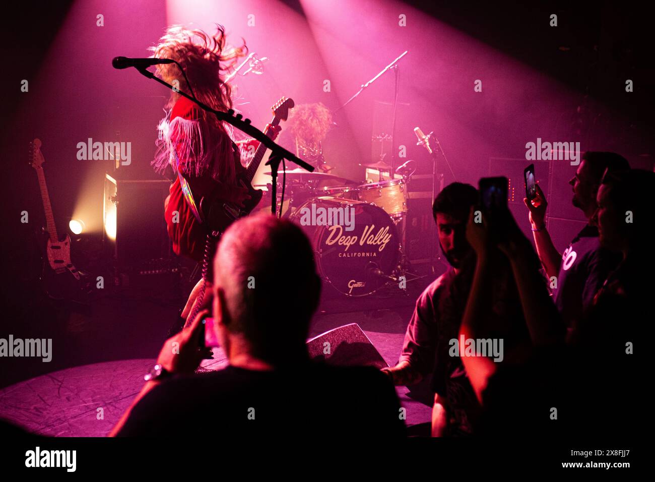 Paris, France. 24th May, 2024. Lindsey Troy, guitarist and singer from Deap Vally band, performs ...