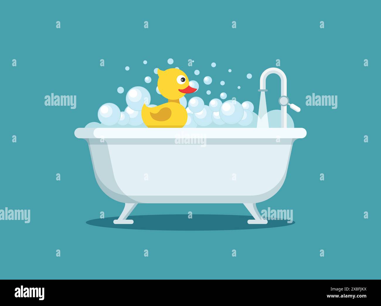 Bath icon in flat style. Bathroom vector illustration on isolated ...
