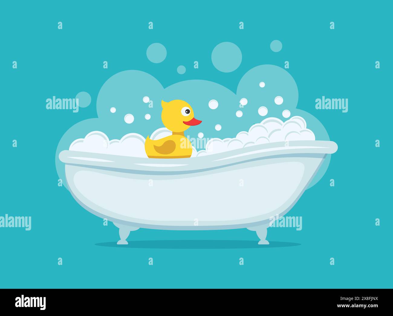Bath icon in flat style. Bathroom vector illustration on isolated ...