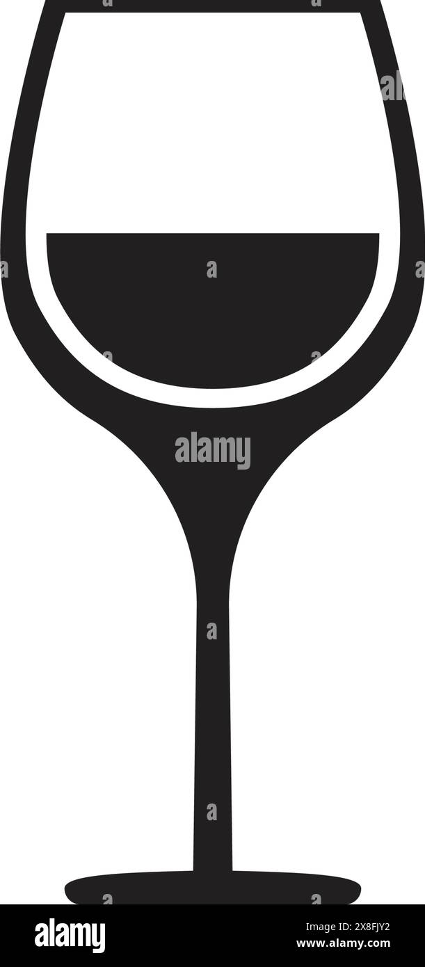 Wine glass icon in flat style. Flask vector illustration on isolated ...