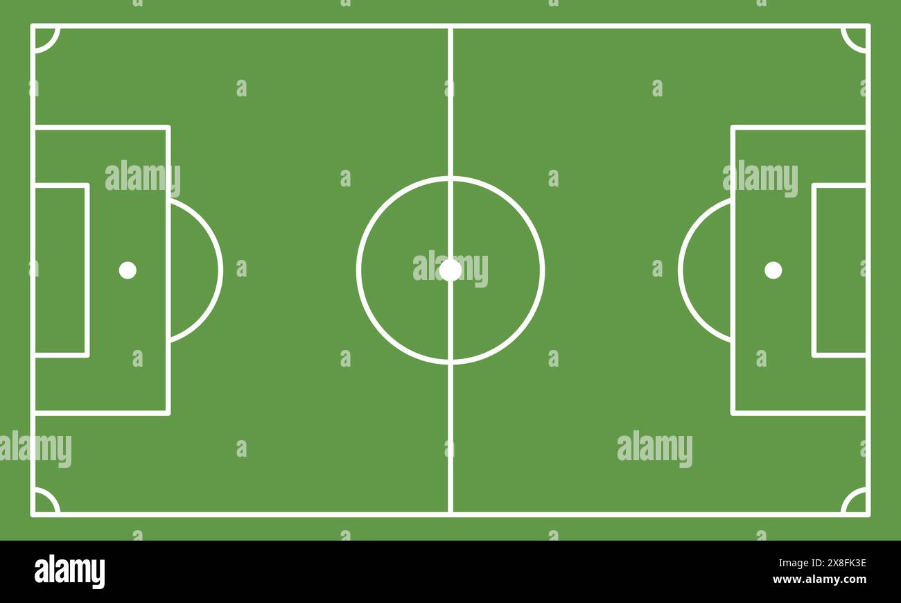 Soccer field in flat style. Football stadium vector illustration on ...