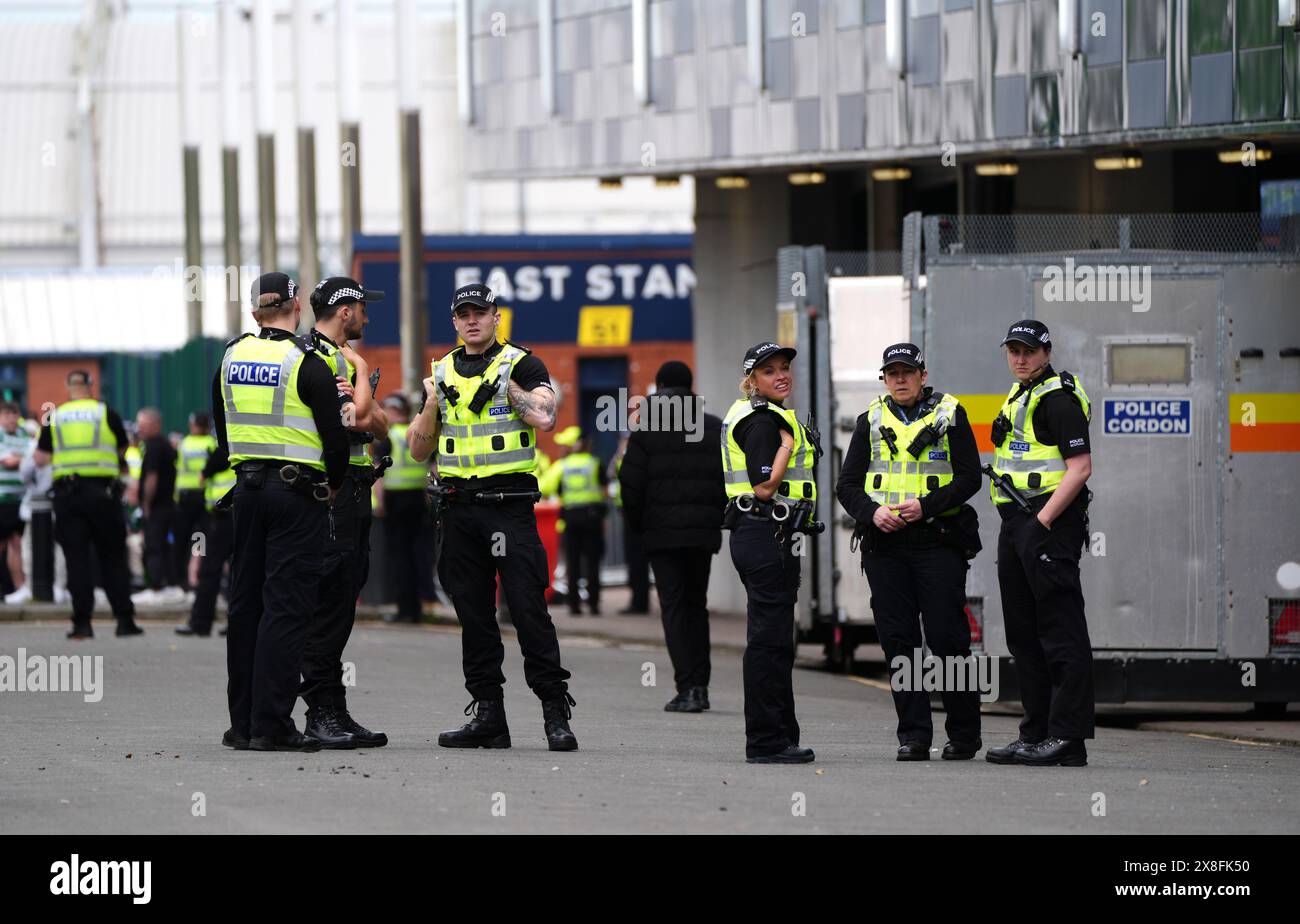 Police officers outside ahead of the Scottish Gas Scottish Cup final at ...