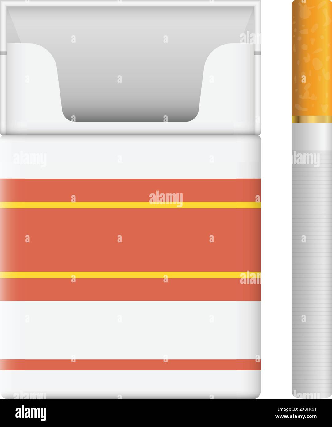 Packet of cigarettes icon in flat style. Smoking vector illustration on ...