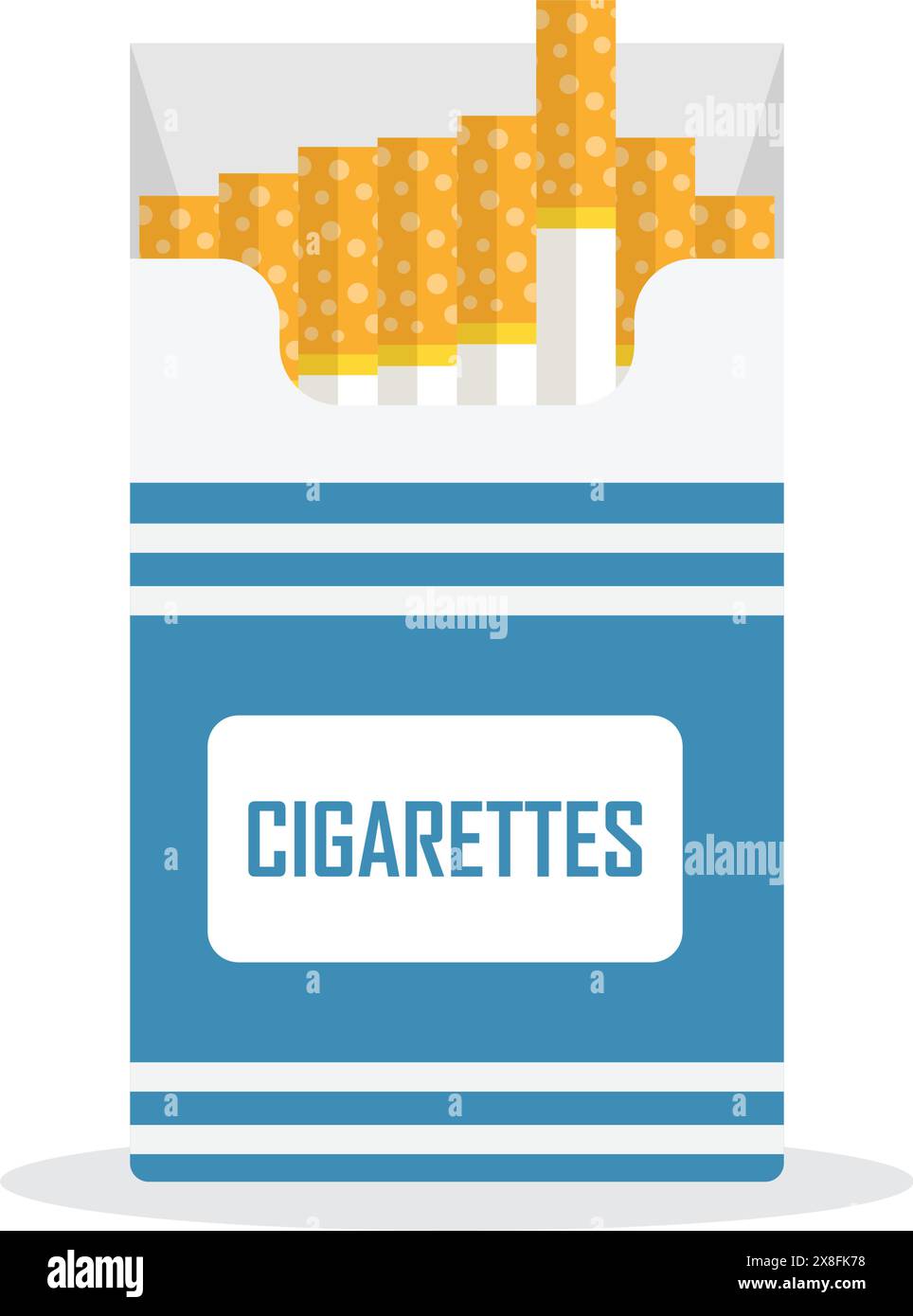 Packet of cigarettes icon in flat style. Smoking vector illustration on ...