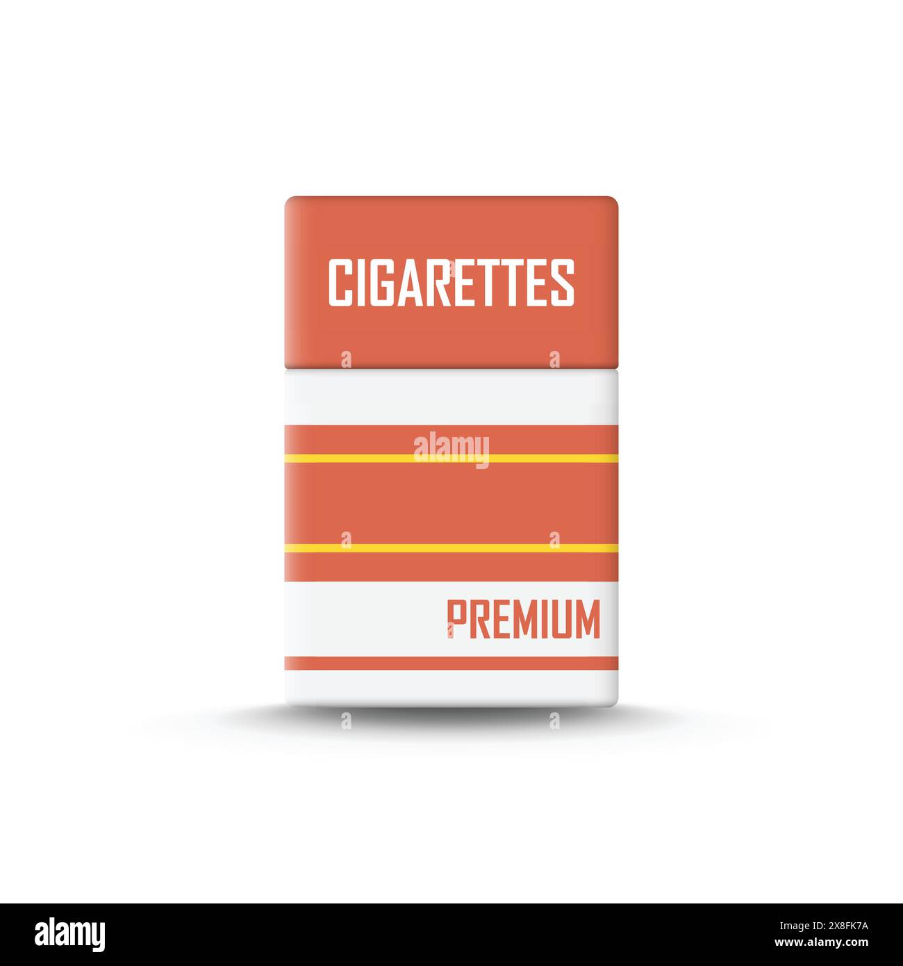 Packet of cigarettes icon in flat style. Smoking vector illustration on ...