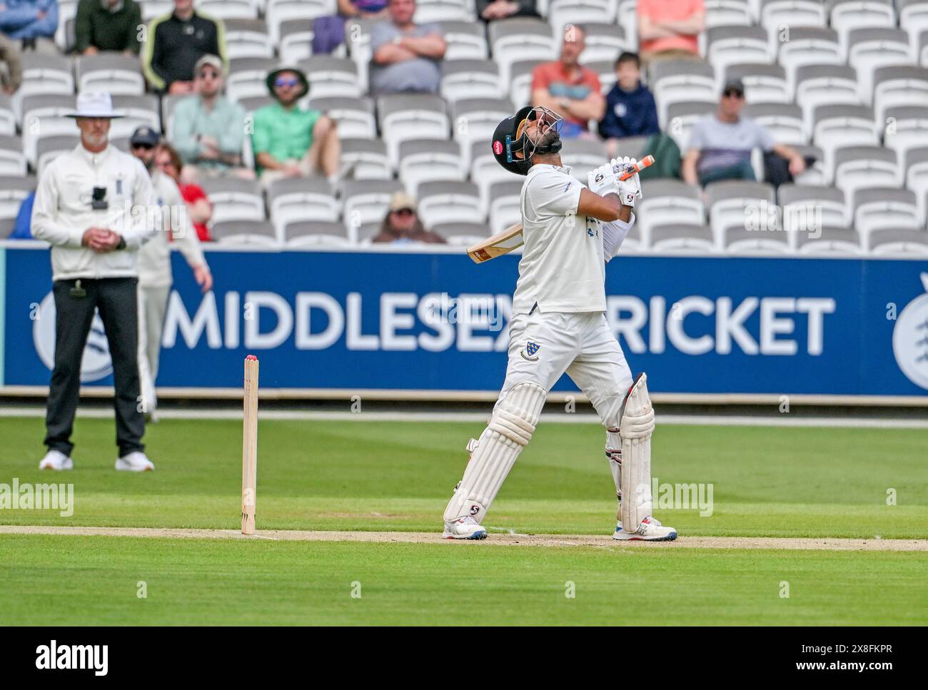 London, England, UK. 25th May, 2024. Sussex player Cheteshwar Pujara ...