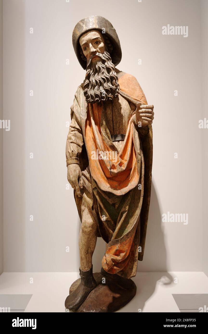 Vienna, Austria. Cathedral Museum Vienna. Saint Roch, around 1500. Polychromed wood Stock Photo ...