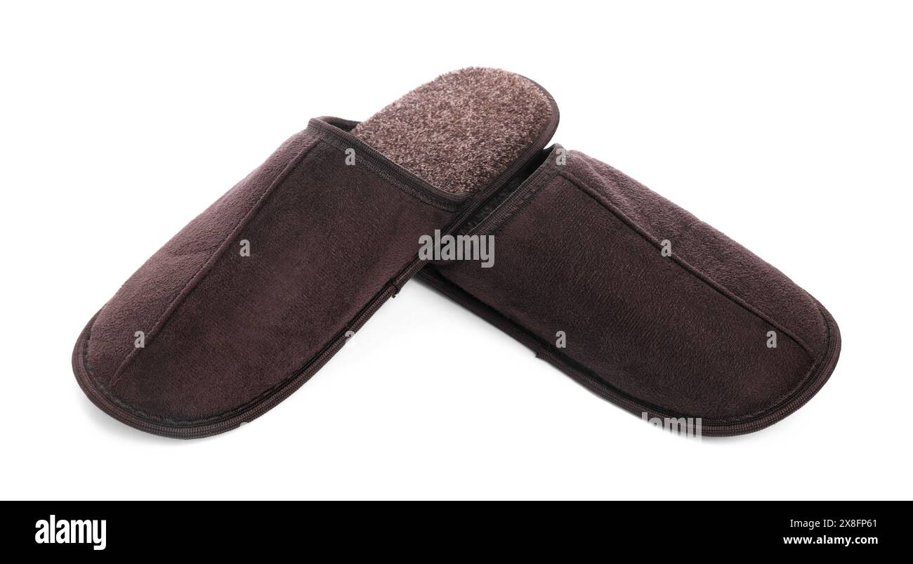 Brown home soft slippers Cut Out Stock Images & Pictures - Alamy