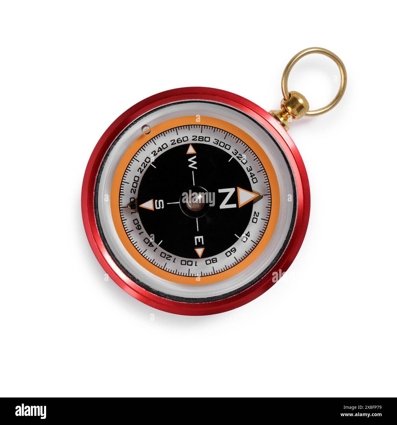 Compass isolated on white, top view. Navigation equipment Stock Photo ...