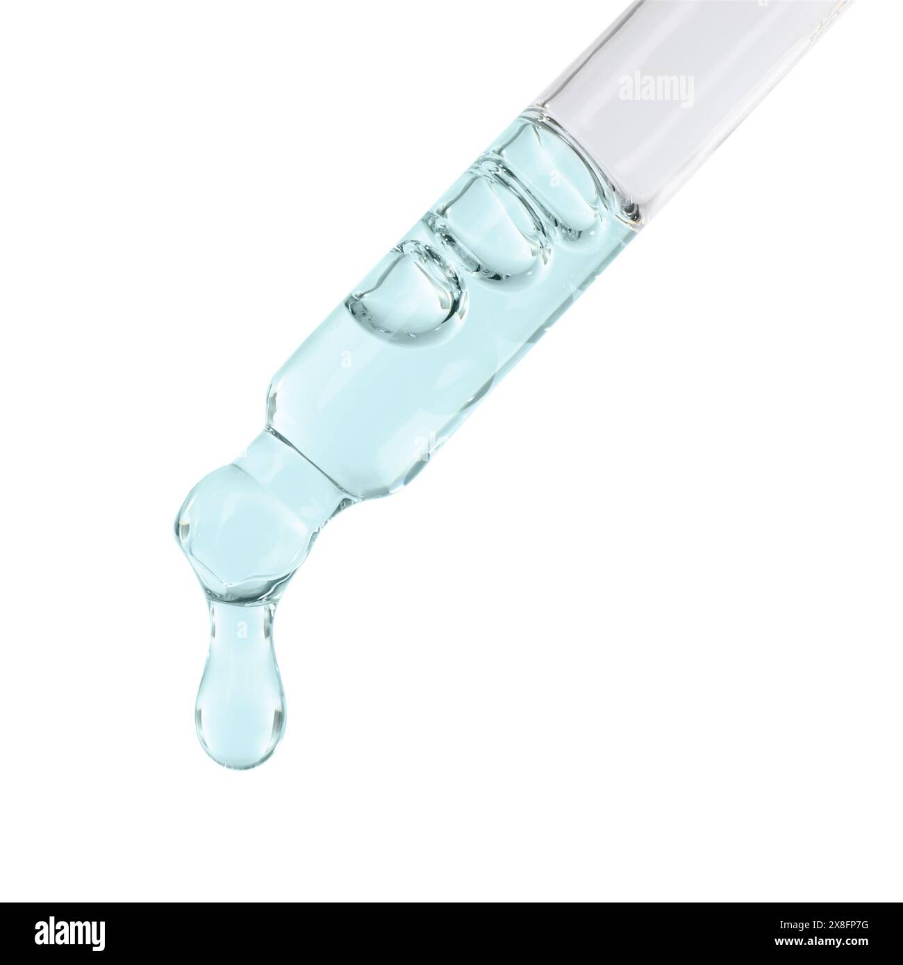 Dripping medical drops from pipette on white background Stock Photo - Alamy