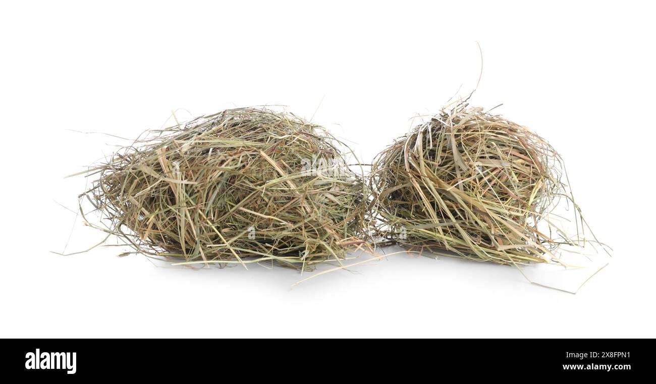 Dried hay isolated on white. Livestock feed Stock Photo - Alamy