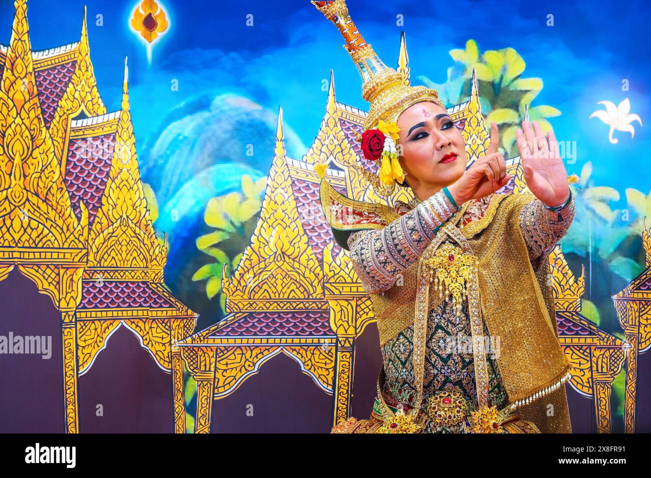 Bangkok, Thailand - April 20 2024: Khon Masked Dance is a mixture of ...