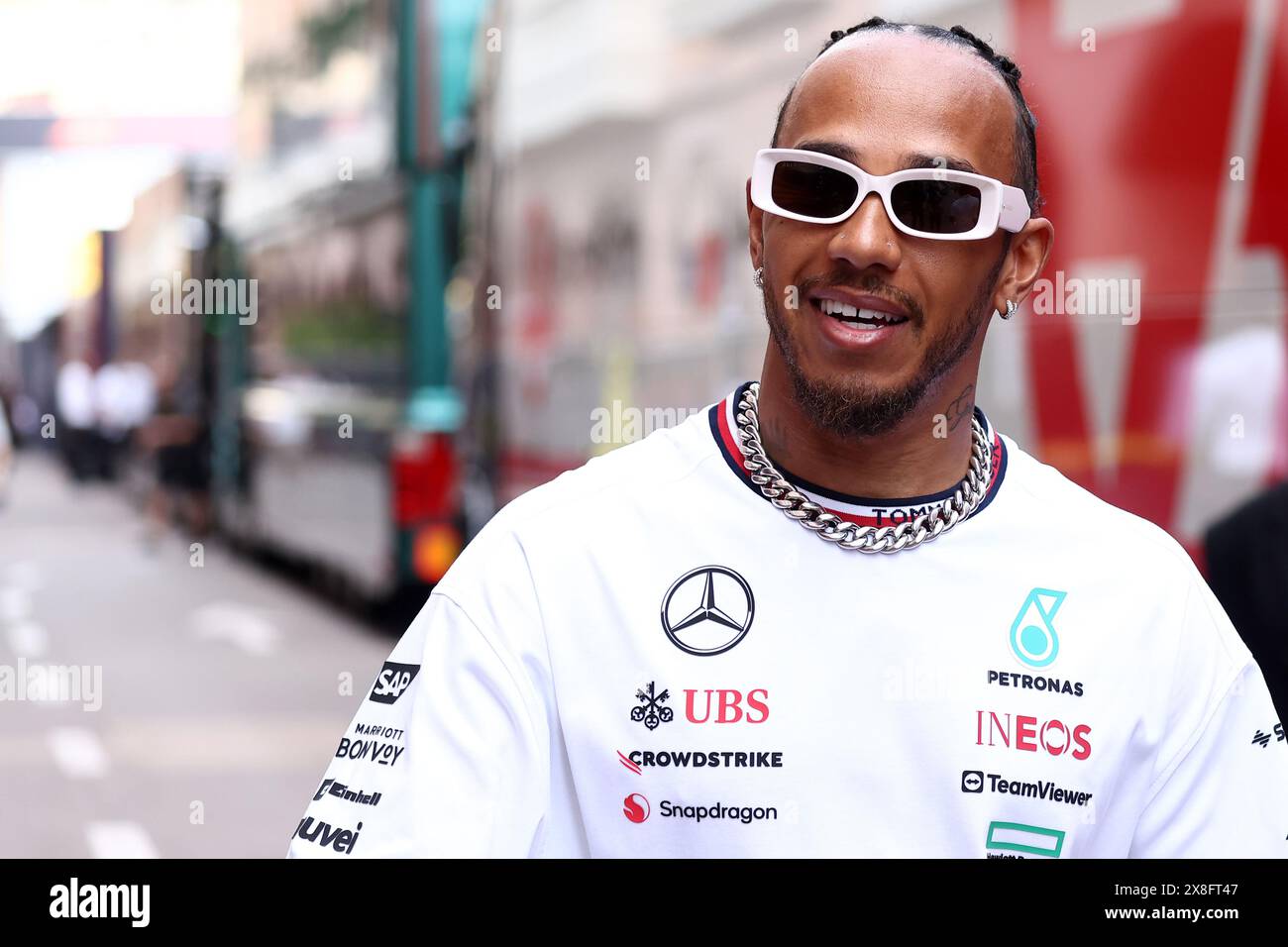 Monaco, Monaco. 25th May, 2024. Lewis Hamilton of Mercedes AMG Petronas ...
