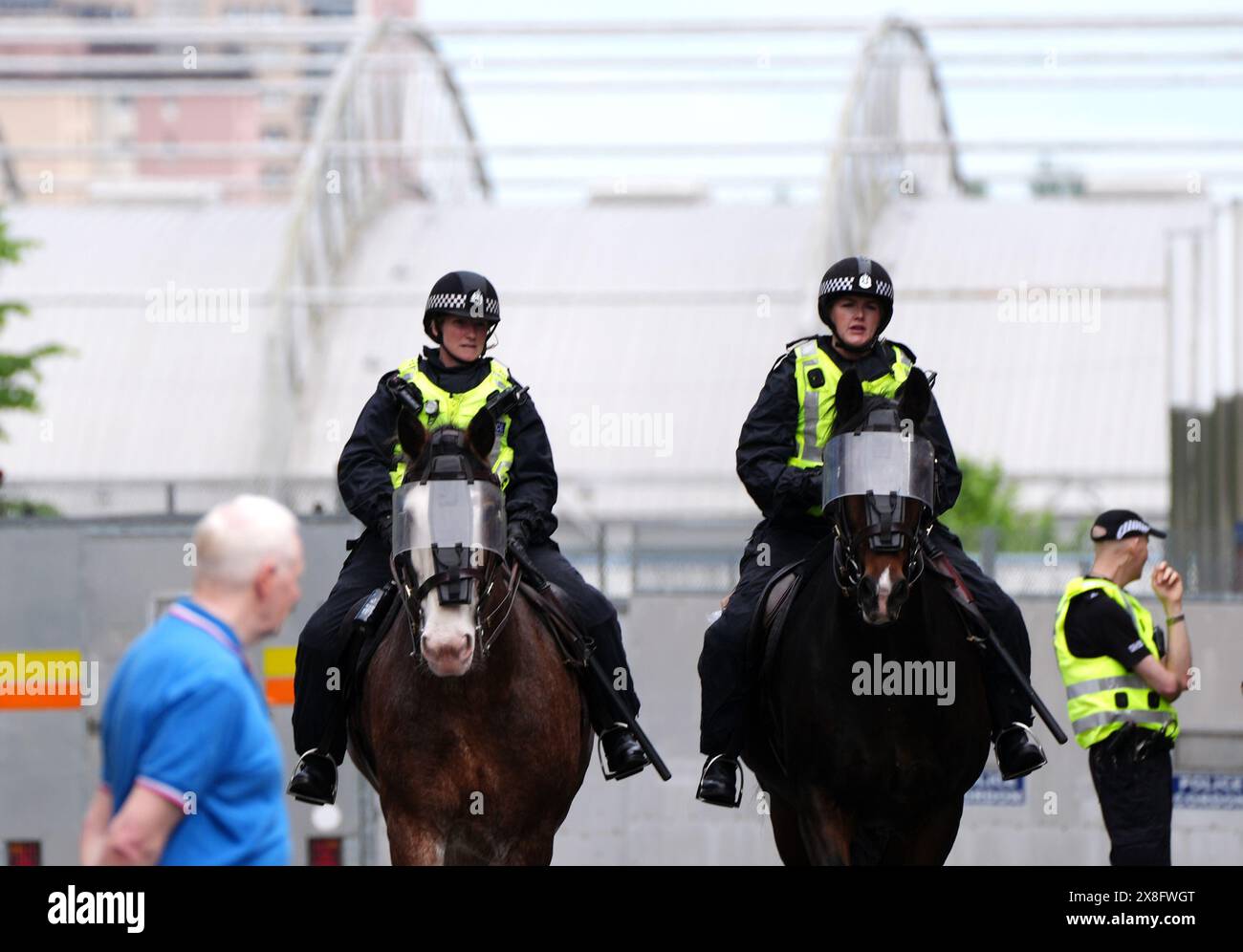 Mounted police officers ahead of the Scottish Gas Scottish Cup final at ...
