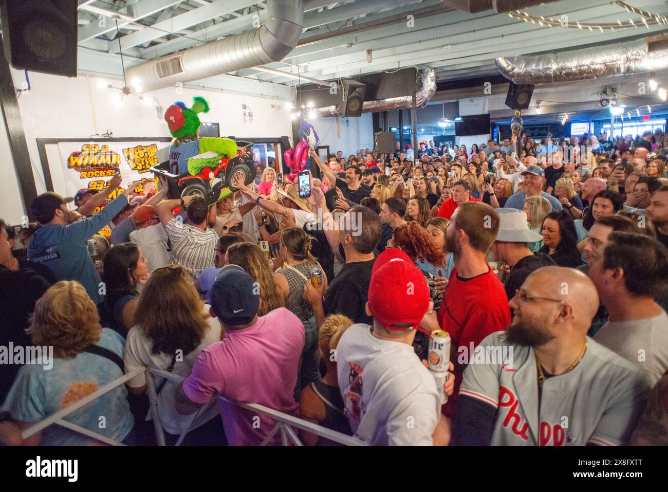 North Wildwood, United States. 24th May, 2024. A crowd surfing ...