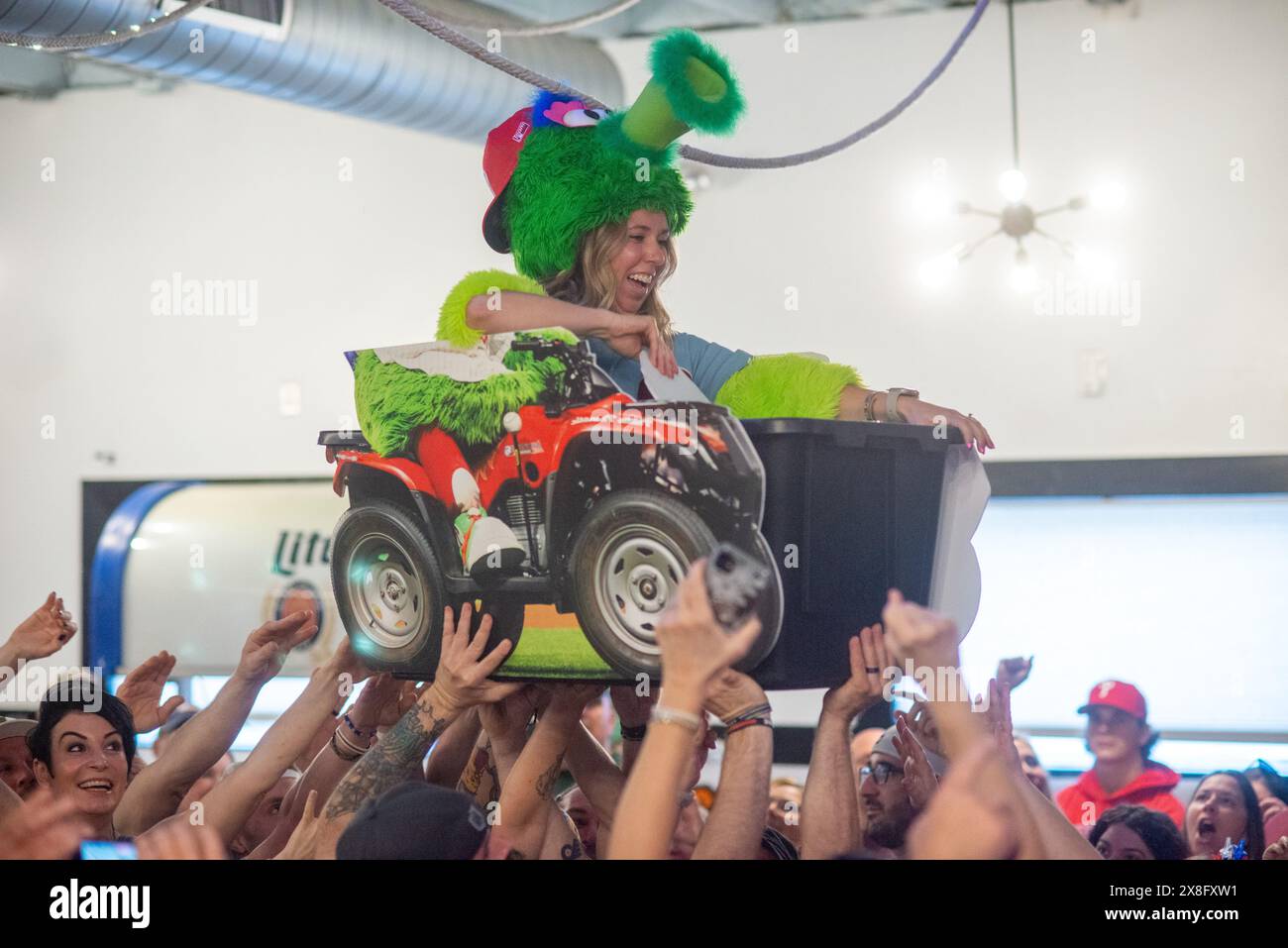 North Wildwood, United States. 24th May, 2024. A crowd surfing ...