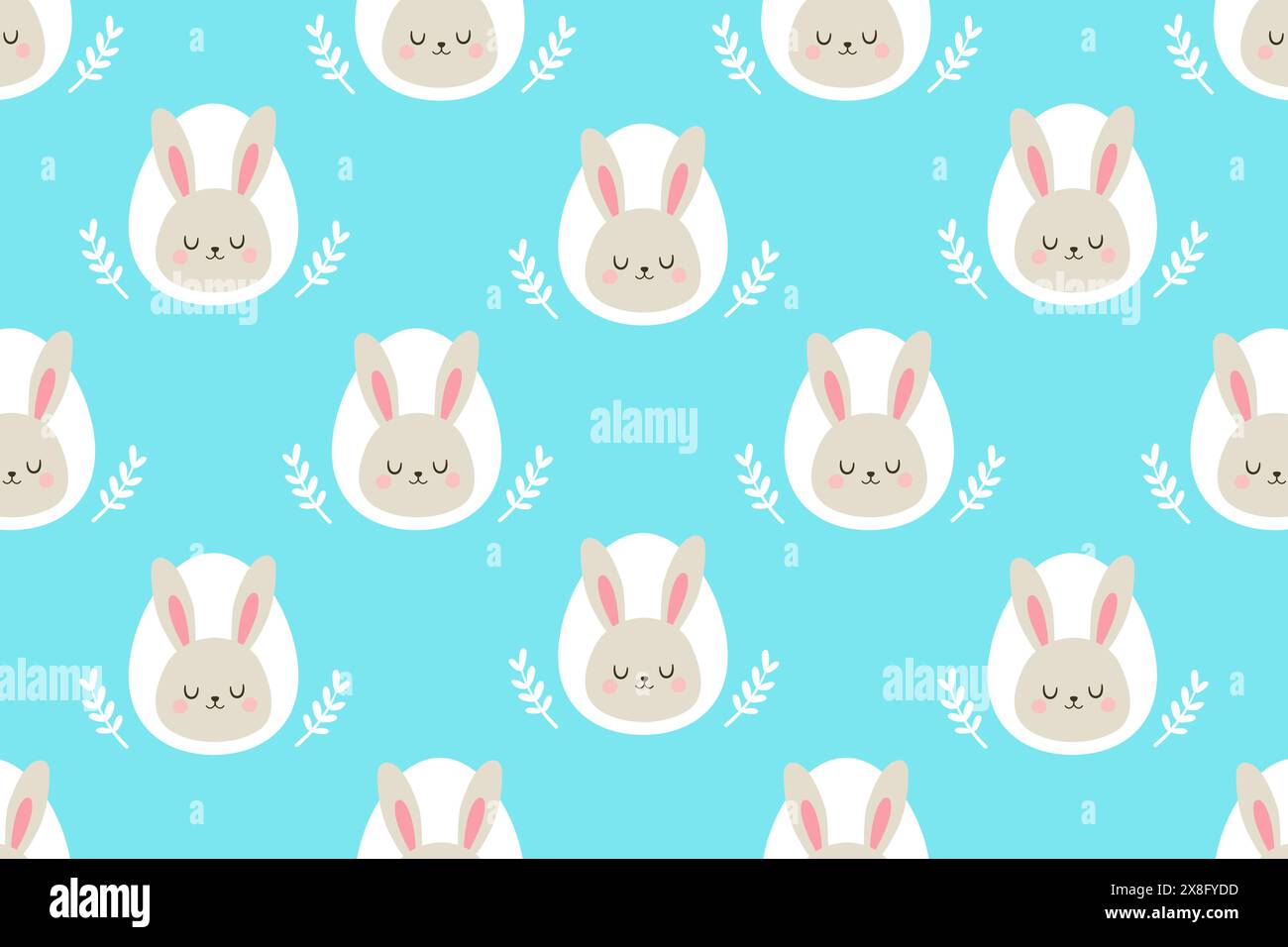 Pattern on the theme of Easter. Cute sleeping rabbit. Ideal for ...
