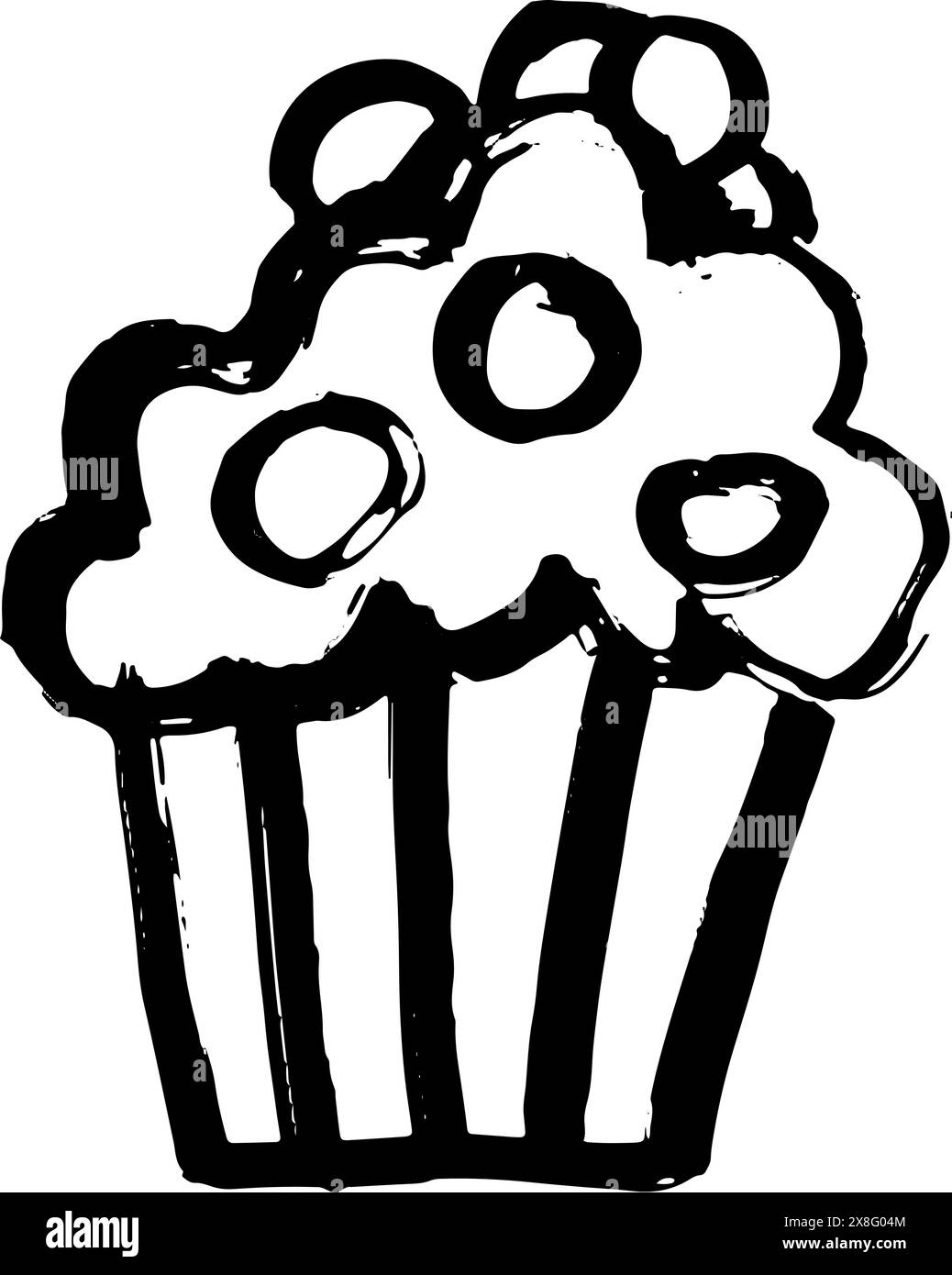 Watercolor cupcake Black and White Stock Photos & Images - Alamy