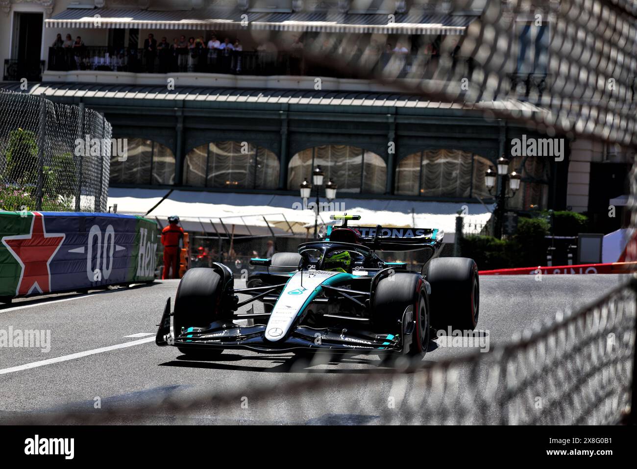 Monte Carlo, Monaco. 25th May, 2024. Lewis Hamilton (GBR) Mercedes AMG ...