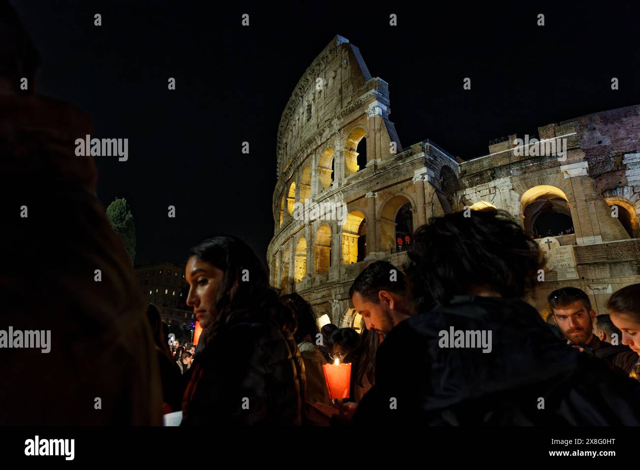 Via Crucis at Colosseum with Pope Holy Week event Christian faith ...