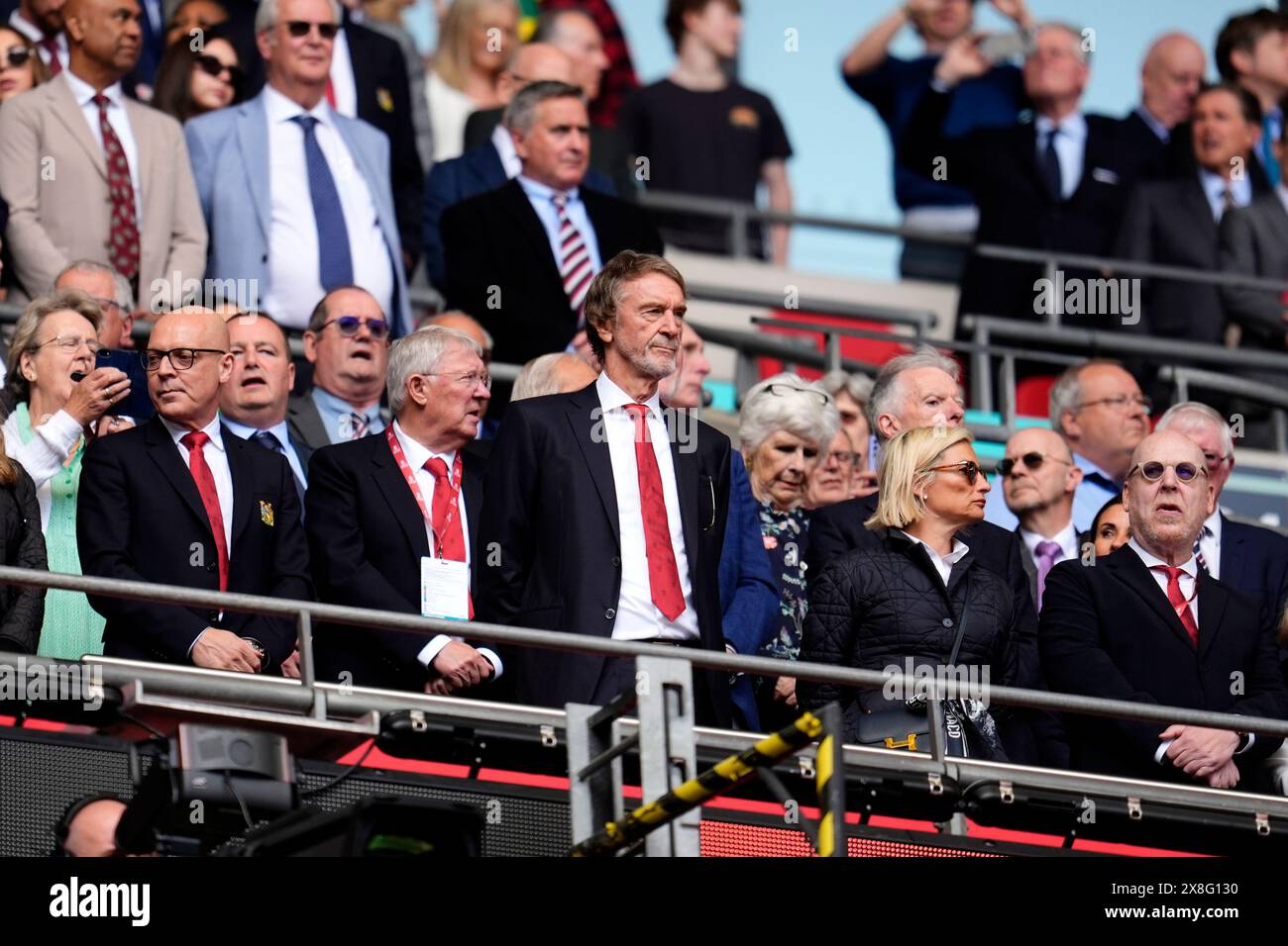 L-R Sir Dave Brailsford, Sir Alex Ferguson, Sir Jim Ratcliffe and Avram ...