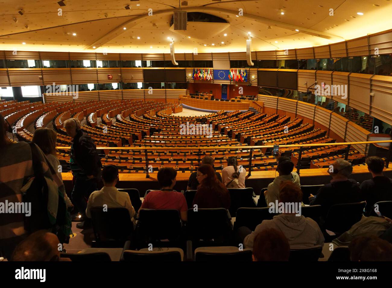 The seat of the European Parliament. Architecture and glass facades in ...