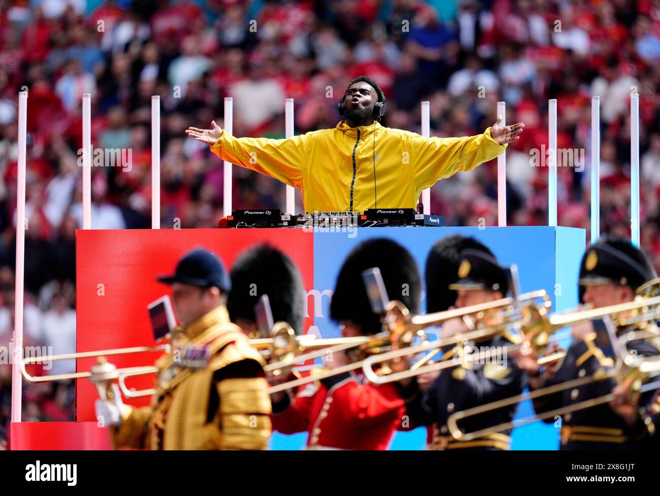 DJ Jeremiah Asiamah performs during the Emirates FA Cup final at ...