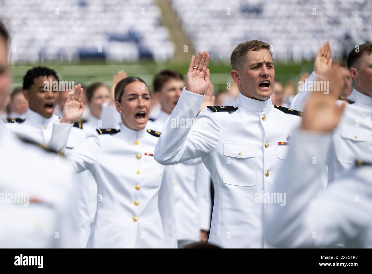 Annapolis, United States. 24th May, 2024. Newly commissioned Ensigns ...