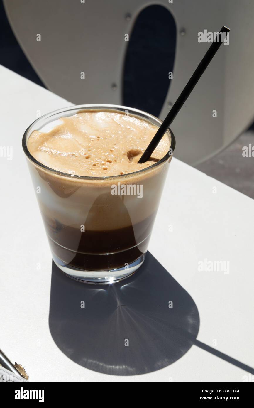 Greek frappe cold coffee at The Acropolis Museum, Athens, Greece ...