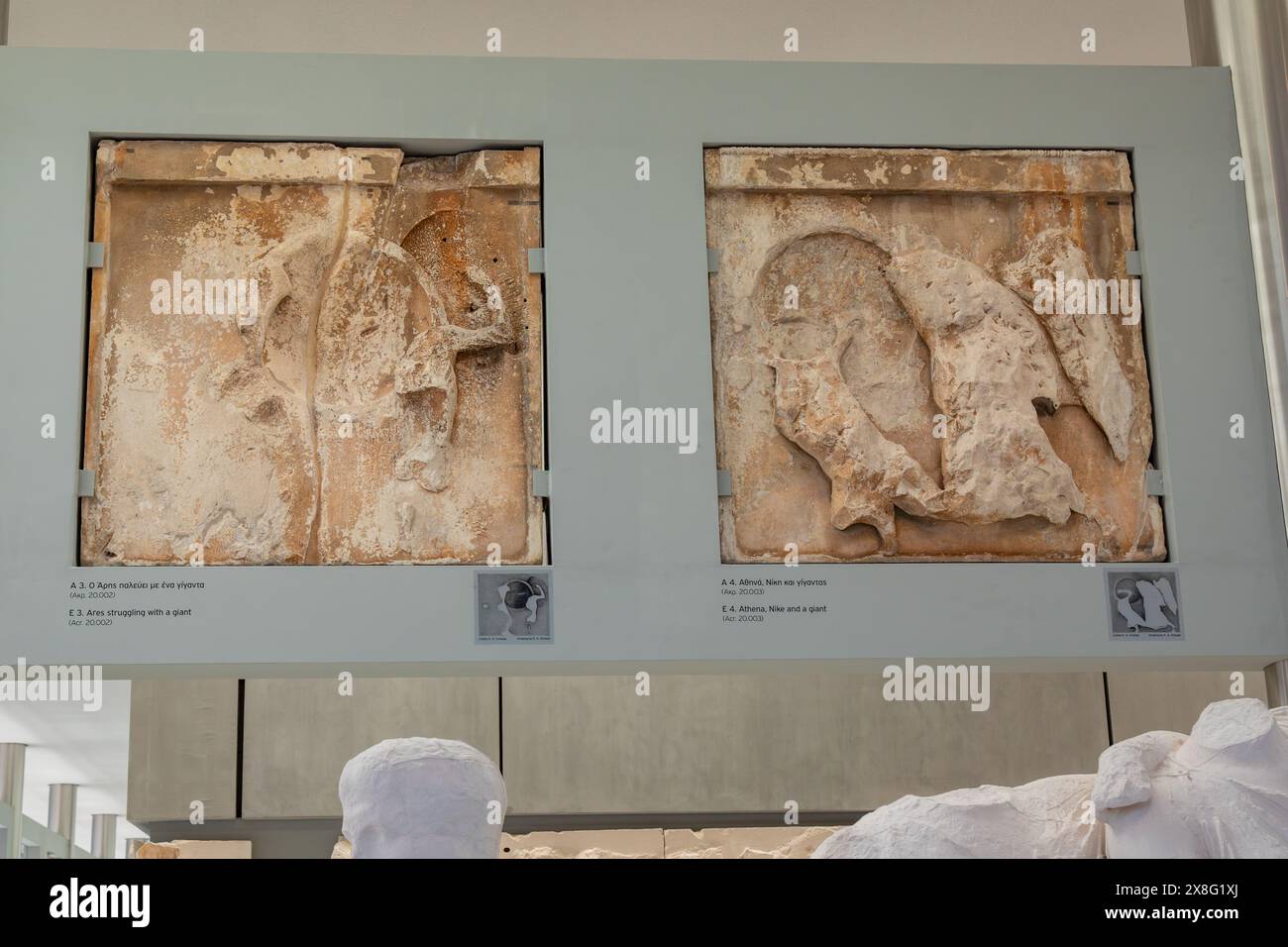 Metopes at the The Acropolis Museum, Athens, Greece, Europe Stock Photo ...