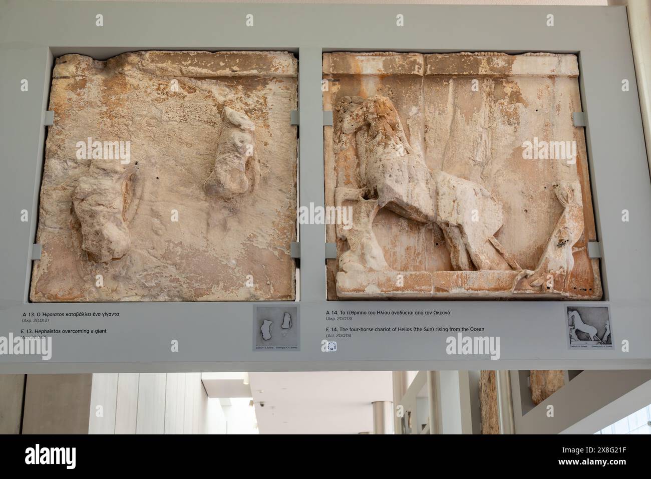 Parthenon Metopes at The Acropolis Museum, Athens, Greece, Europe Stock ...